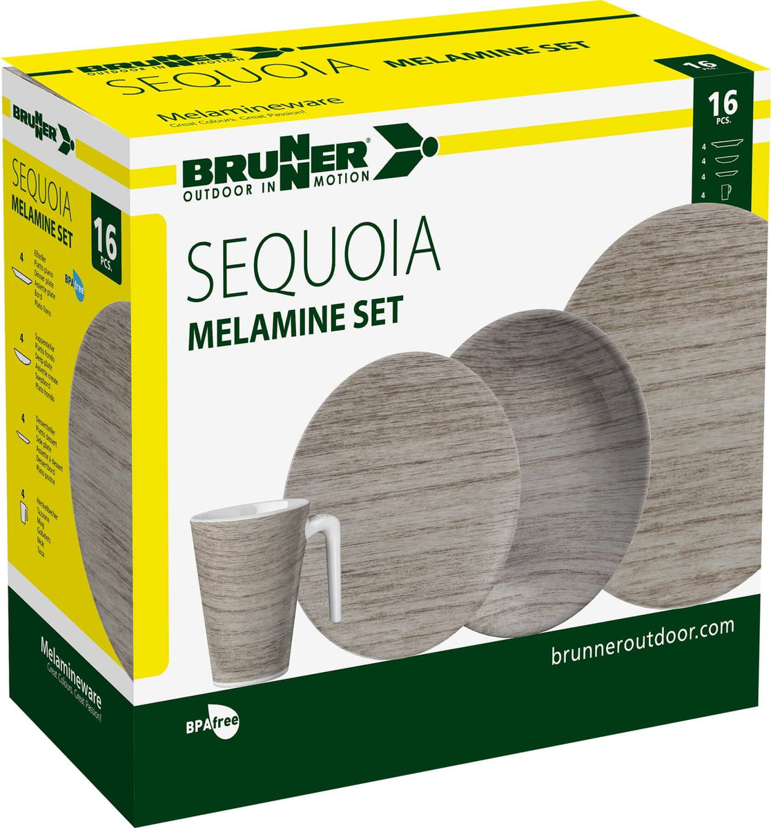 Set piatti da campeggio Brunner Melamine Sequoia