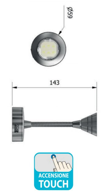 Faretto led mod. 90 USB-01 12V
