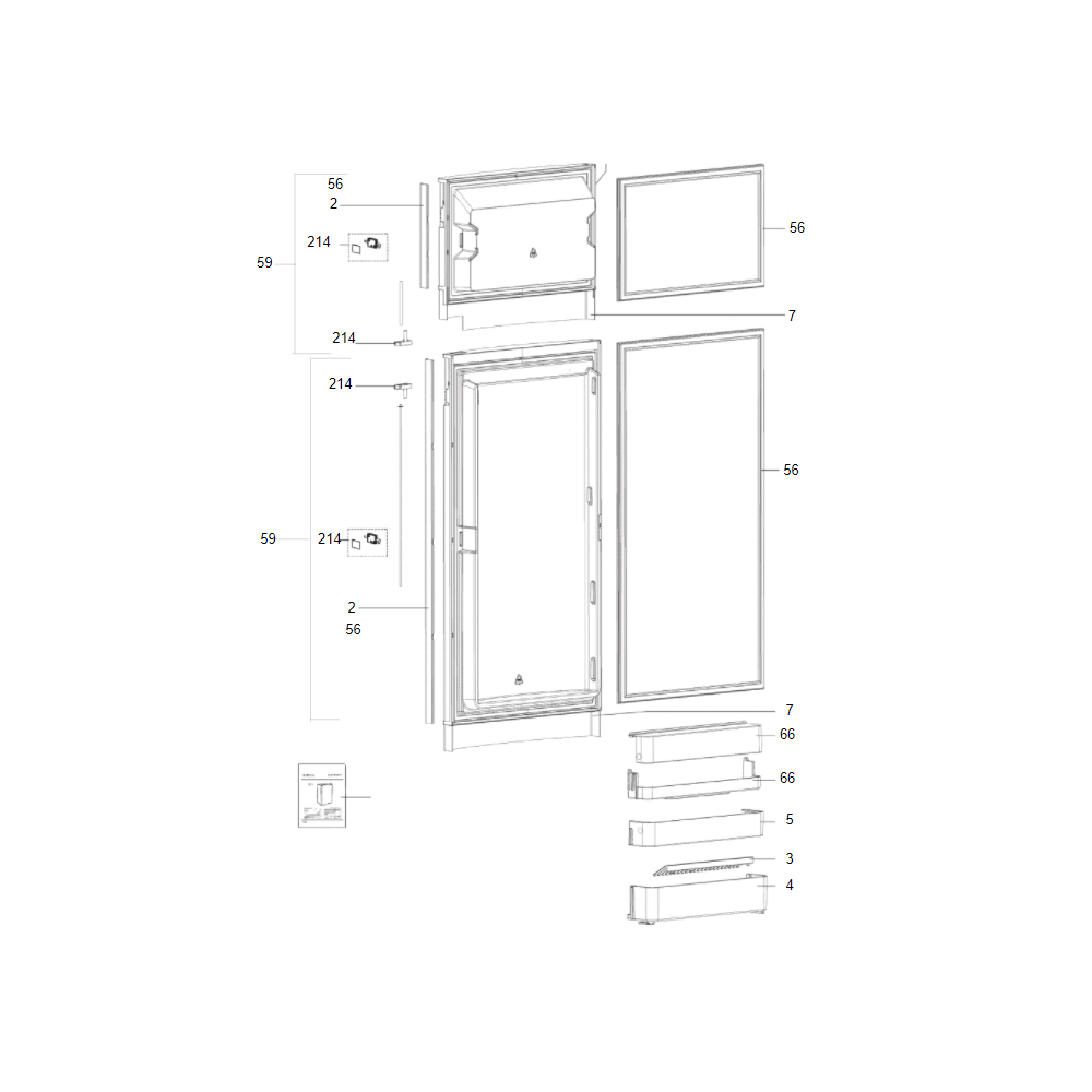 Ricambi frigo Dometic serie 8 mod.RMD 8501 Sx - Sportello