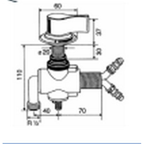 Monomix monocomando per collegamento doccette